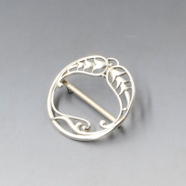 Ola Gorie Silver Scarf Brooch 1993