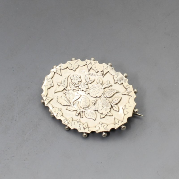Victorian Silver Brooch by William Clark Manton