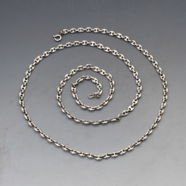 Long Silver Chain Necklace - 32 Inches