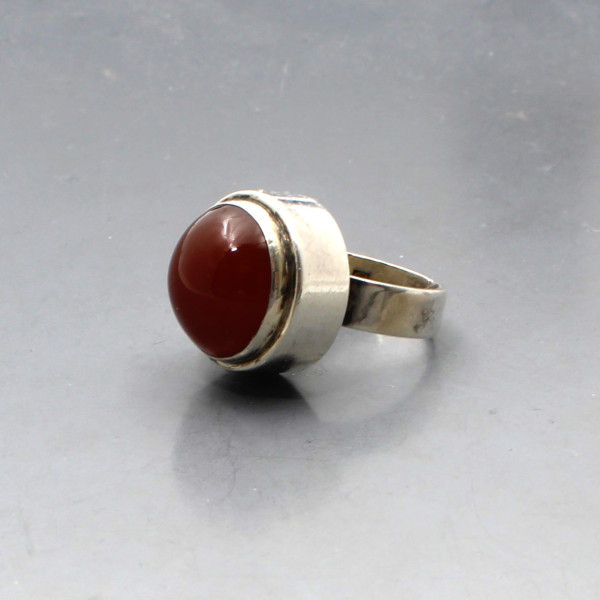 Kaunis Koru Finland Carnelian and Silver Ring