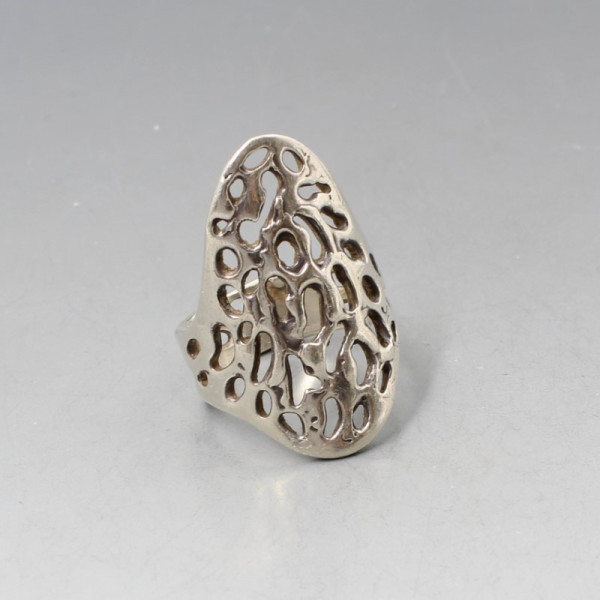 Modernist Silver Abstract Ring