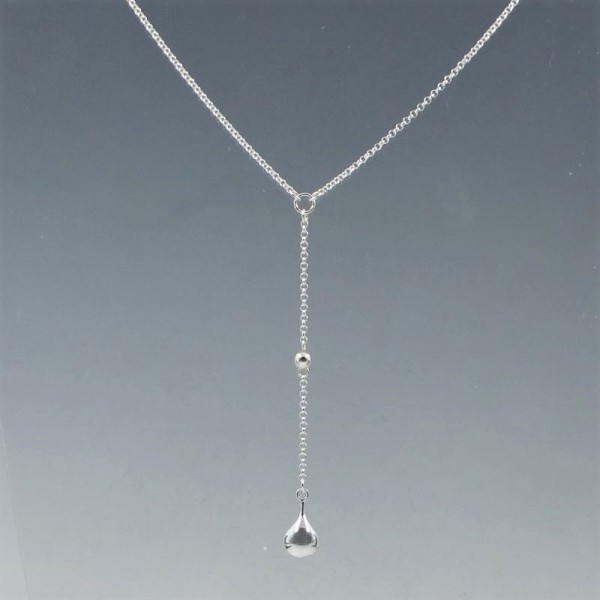 Sterling Silver Teardrop Lariat Y Necklace UK