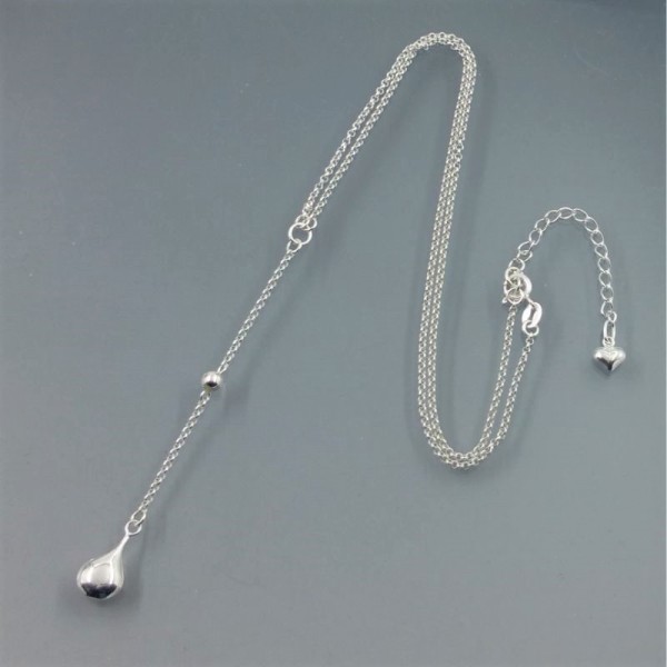 Sterling Silver Teardrop Lariat Y Necklace UK
