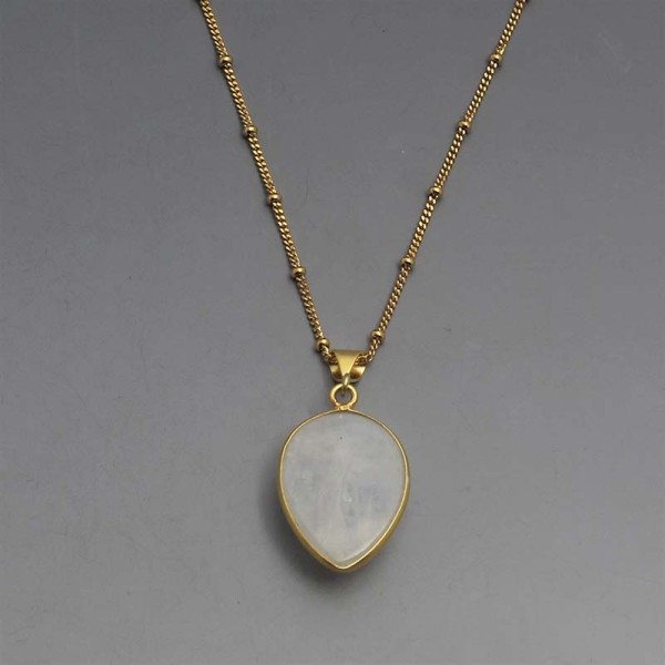 Gold Moonstone Necklace Pendant UK