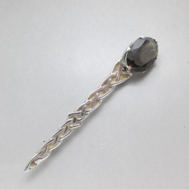 James Coull Smokey Quartz Silver Brooch or Kilt Pin