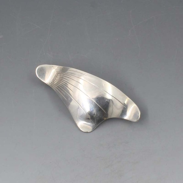 Hugo Grun, Denmark, Sterling Silver Leaf Brooch