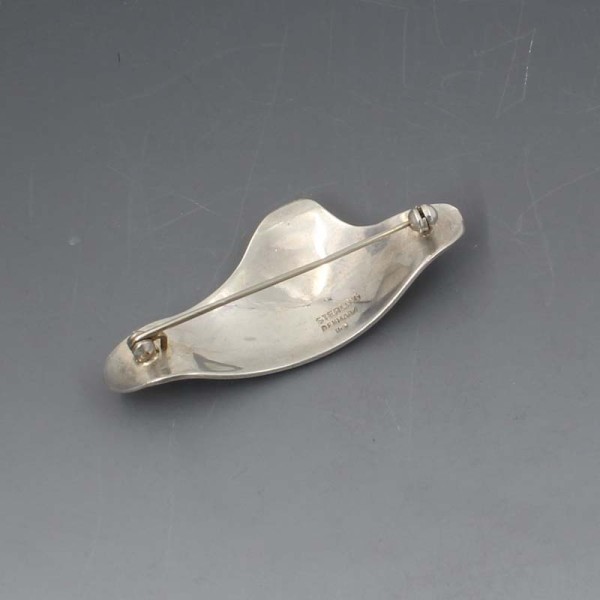 Hugo Grun, Denmark, Sterling Silver Leaf Brooch
