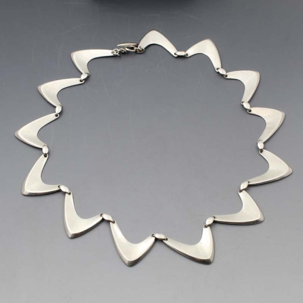 Herman Siersbol Silver Boomerang Necklace UK